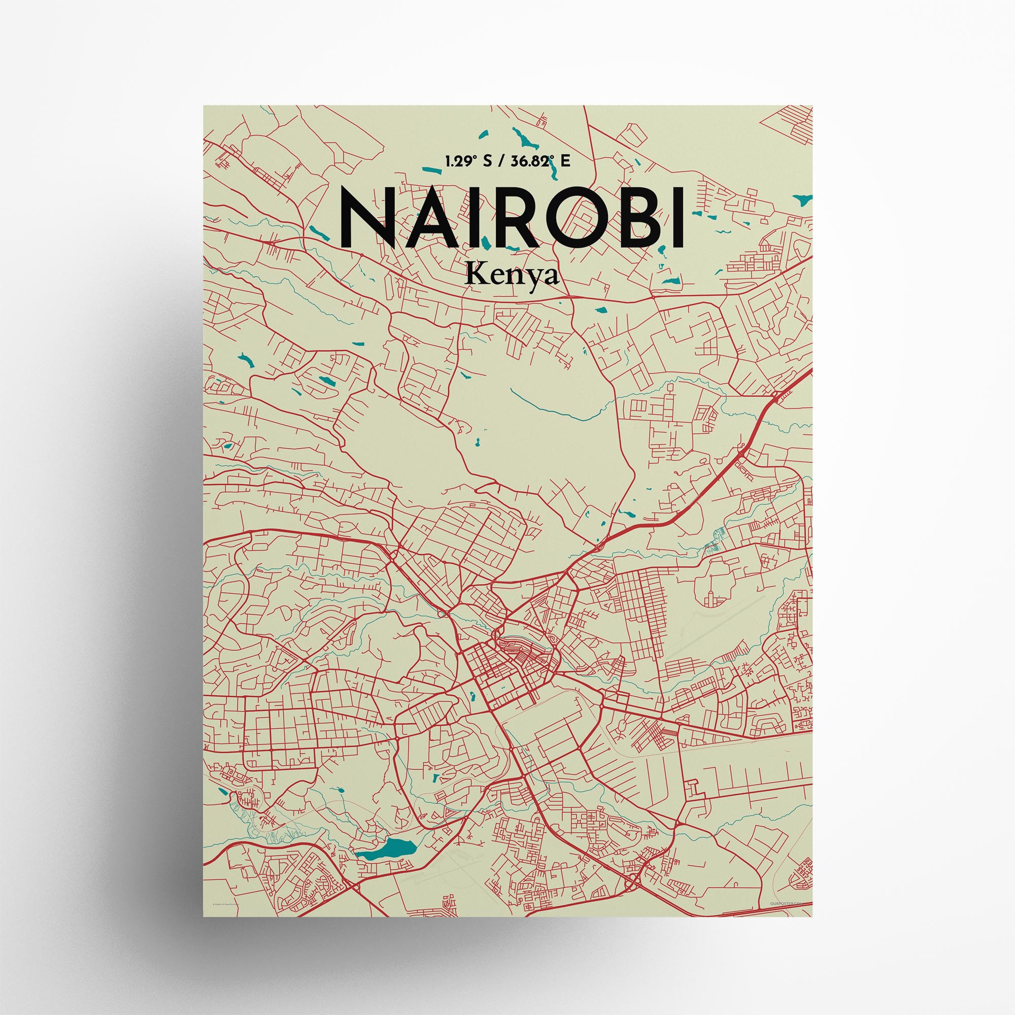 Nairobi City Map, Art Print, Wall Decor - OurPoster.com