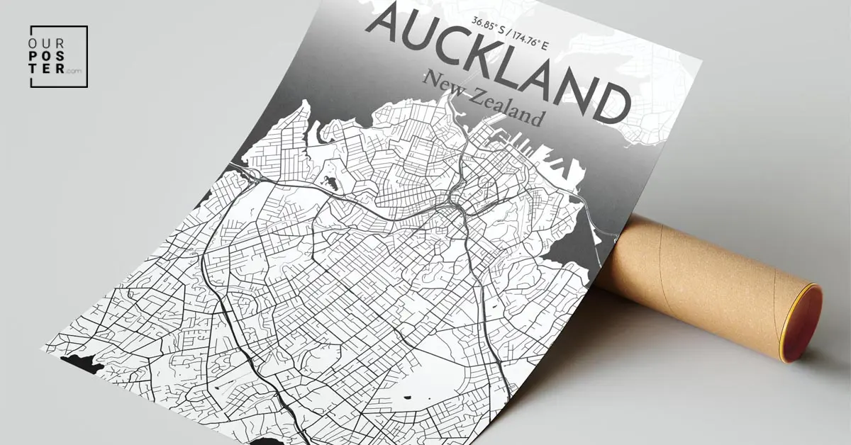 Auckland City Map, Art Print, Wall Decor - OurPoster.com