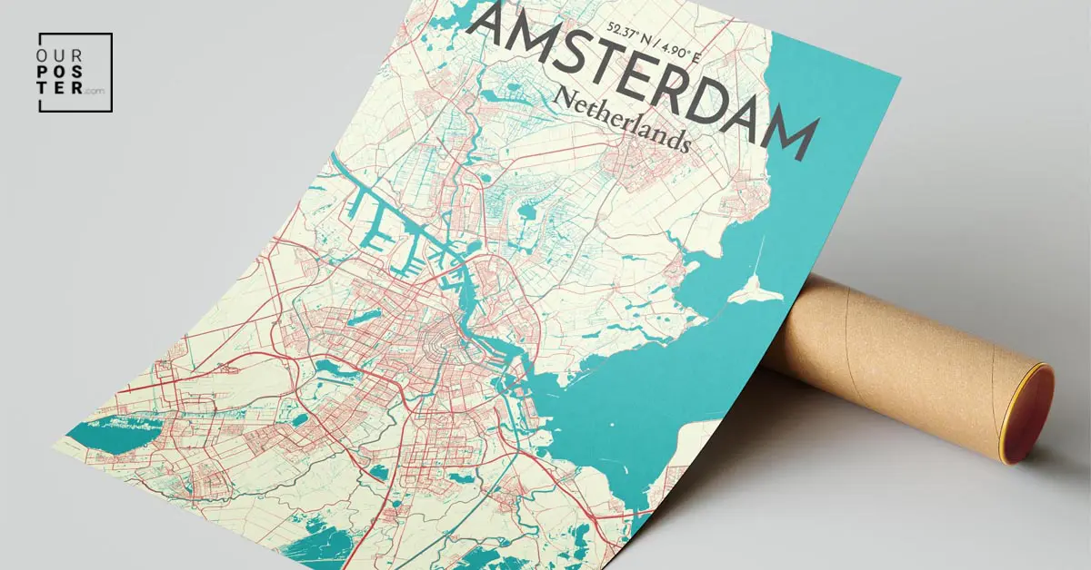 Amsterdam City Map, Art Print, Wall Decor - OurPoster.com
