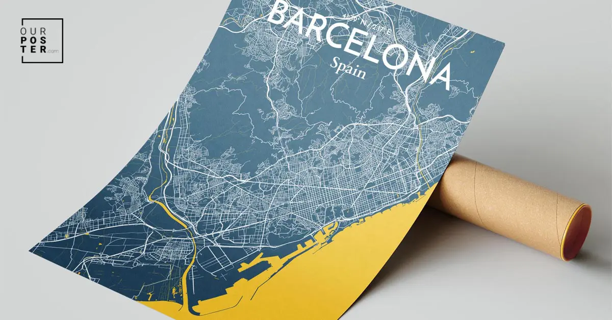Barcelona City Map, Art Print, Wall Decor - OurPoster.com