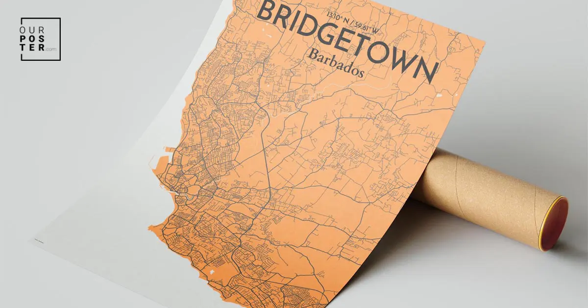 Bridgetown City Map, Art Print, Wall Decor - OurPoster.com