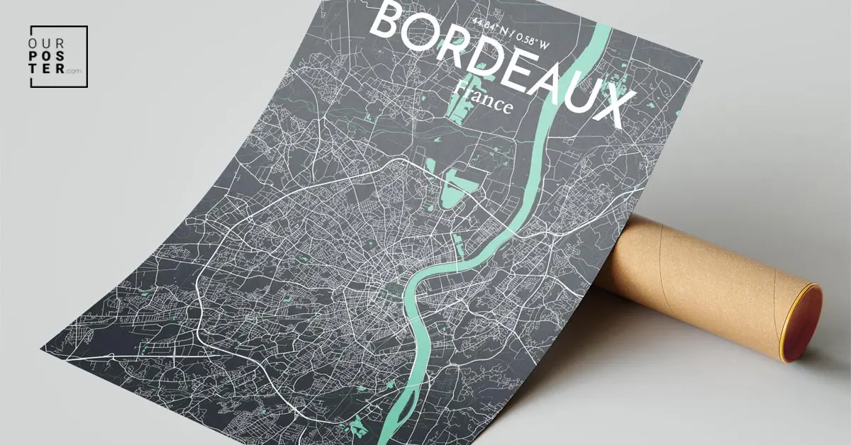 Bordeaux City Map, Art Print, Wall Decor - OurPoster.com