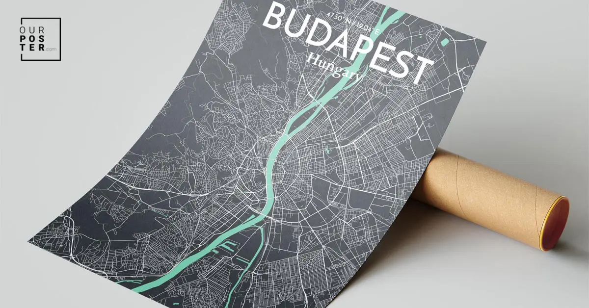 Budapest City Map, Art Print, Wall Decor - OurPoster.com