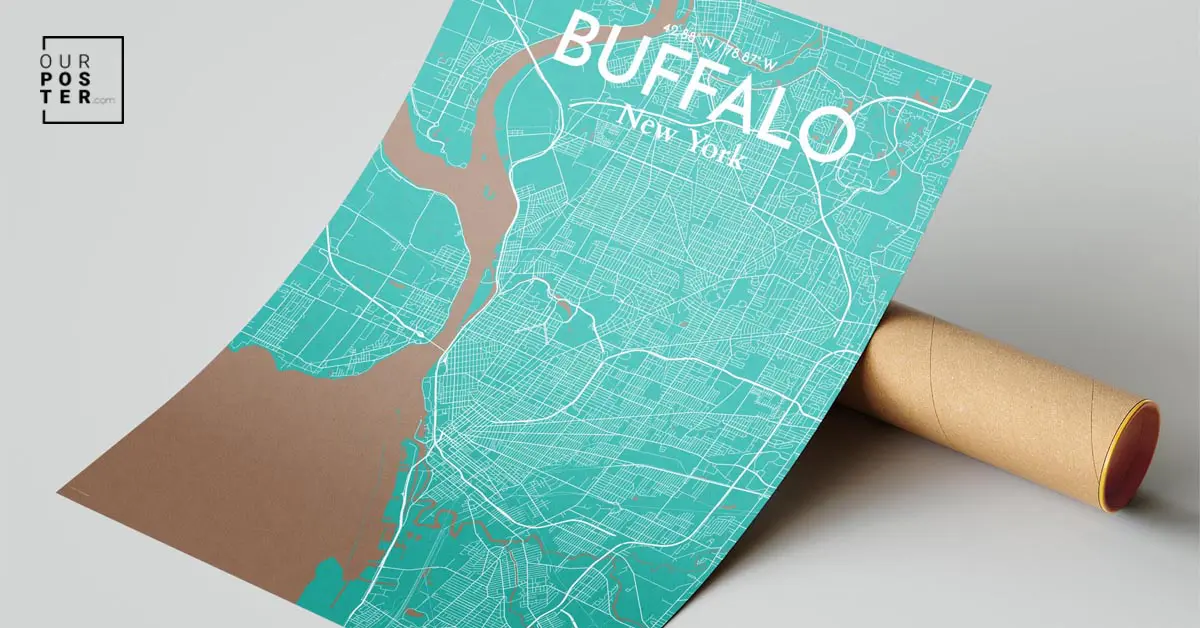 Buffalo City Map, Art Print, Wall Decor - OurPoster.com