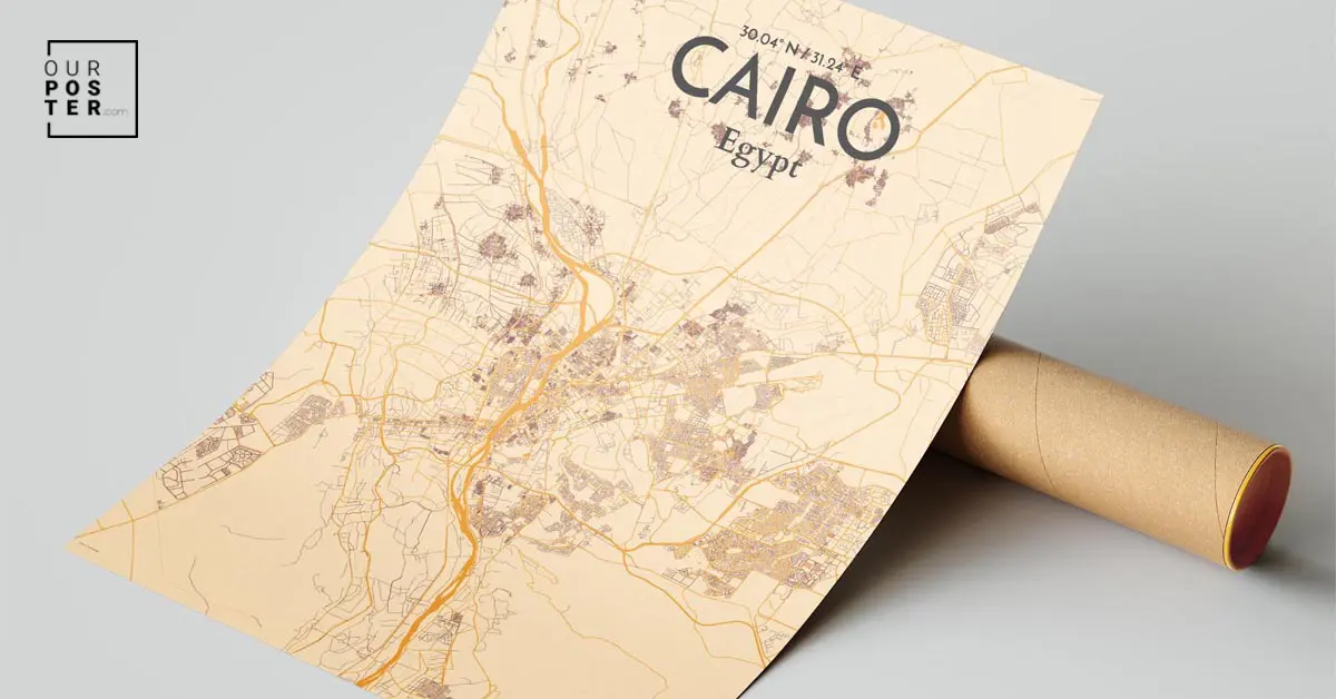 Cairo City Map, Art Print, Wall Decor - OurPoster.com