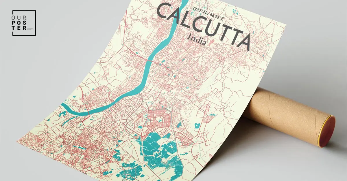 Calcutta City Map, Art Print, Wall Decor - OurPoster.com