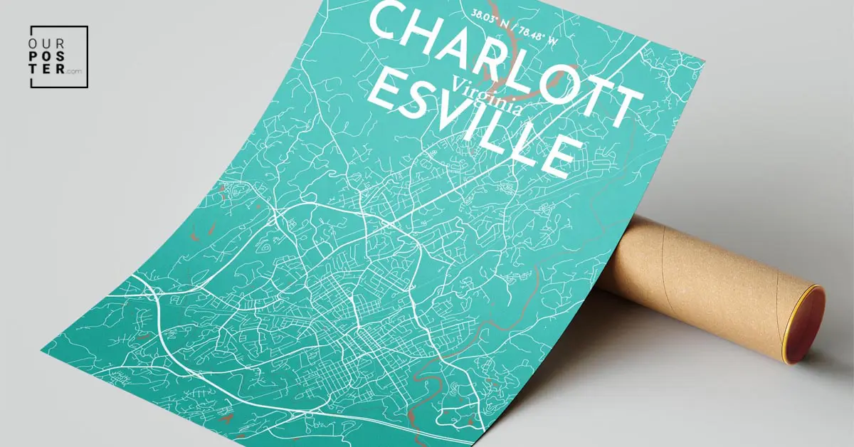 Charlottesville City Map, Art Print, Wall Decor - OurPoster.com