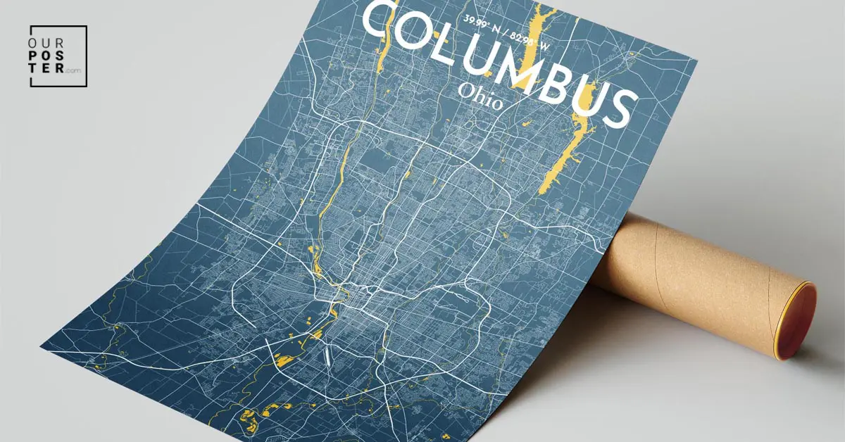 Columbus City Map, Art Print, Wall Decor - OurPoster.com