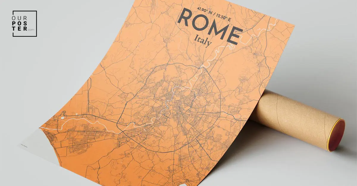 Rome City Map, Art Print, Wall Decor - OurPoster.com