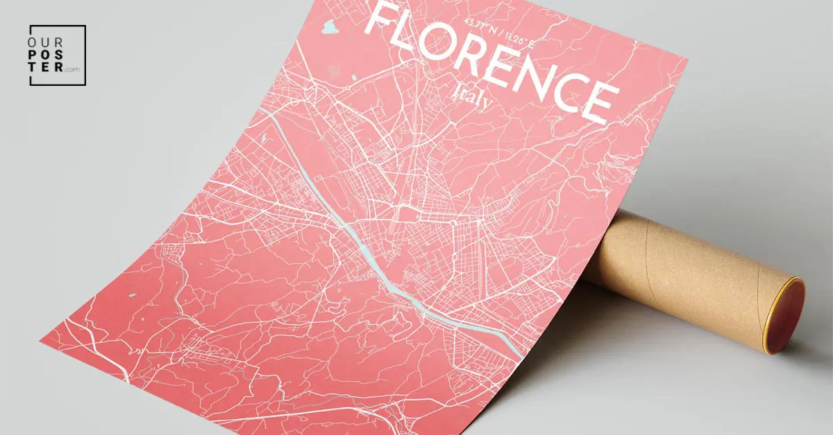 Florence City Map, Art Print, Wall Decor - OurPoster.com