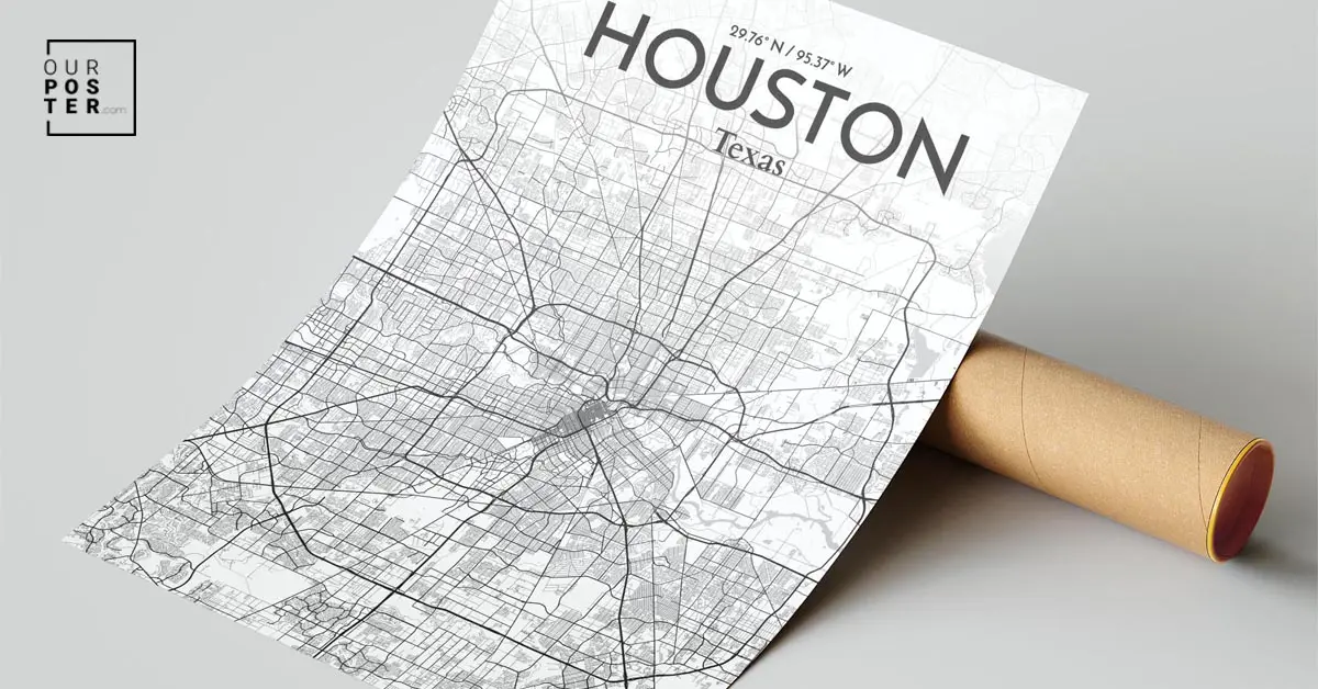 Houston City Map, Art Print, Wall Decor - OurPoster.com