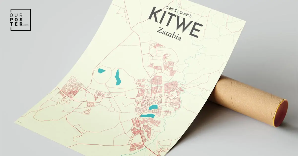 Kitwe City Map, Art Print, Wall Decor - OurPoster.com