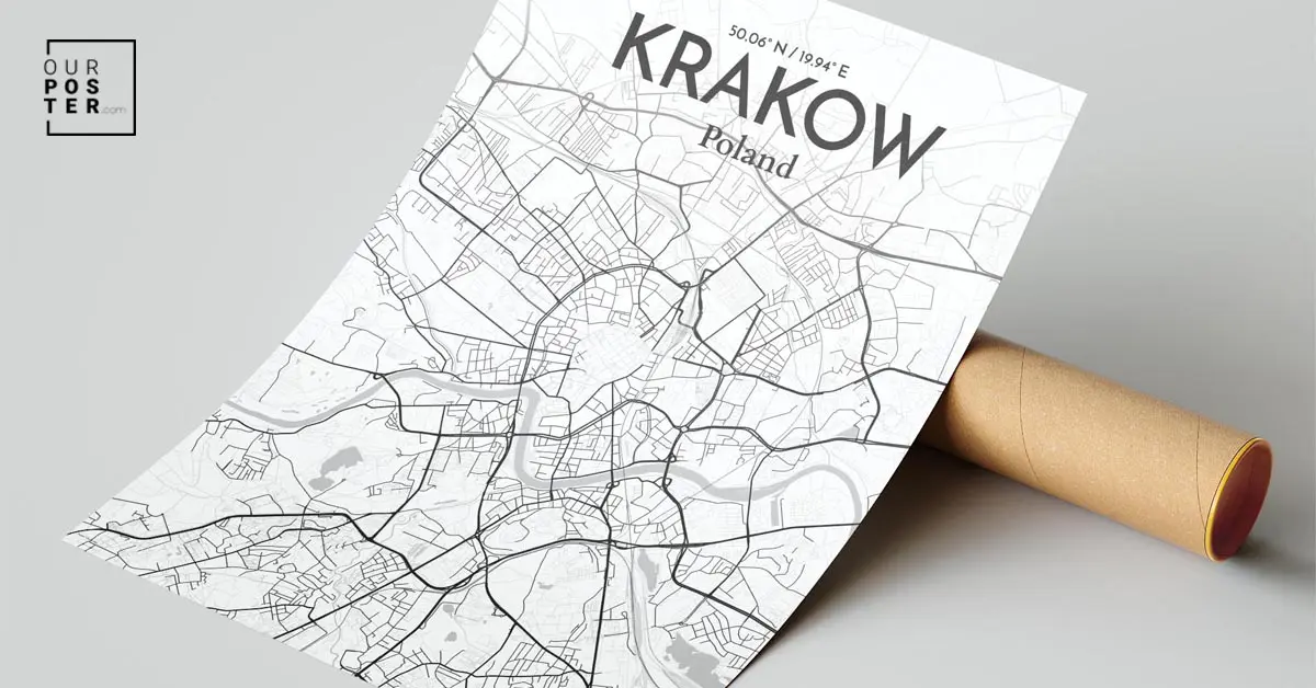 Krakow City Map, Art Print, Wall Decor - OurPoster.com