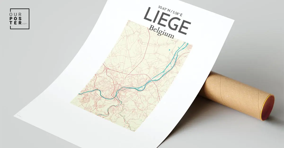 Liege City Map, Art Print, Wall Decor - OurPoster.com