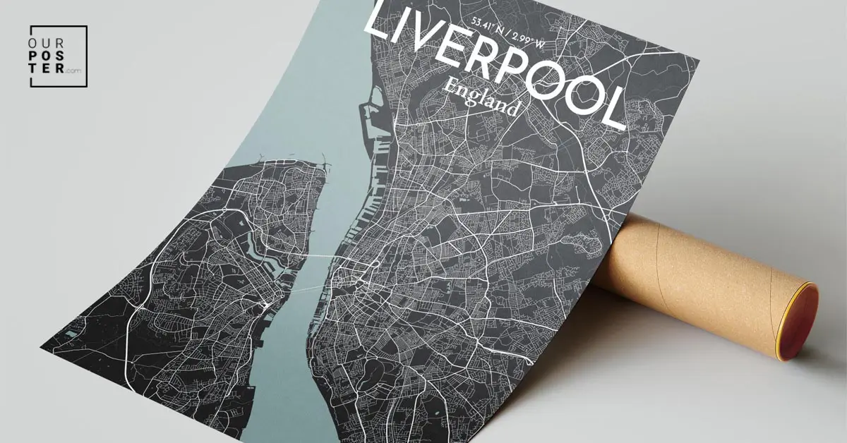 Liverpool City Map, Art Print, Wall Decor - OurPoster.com