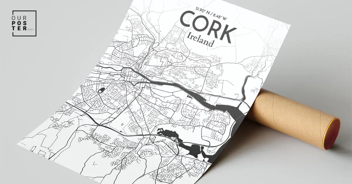 Cork City Map, Art Print, Wall Decor - OurPoster.com