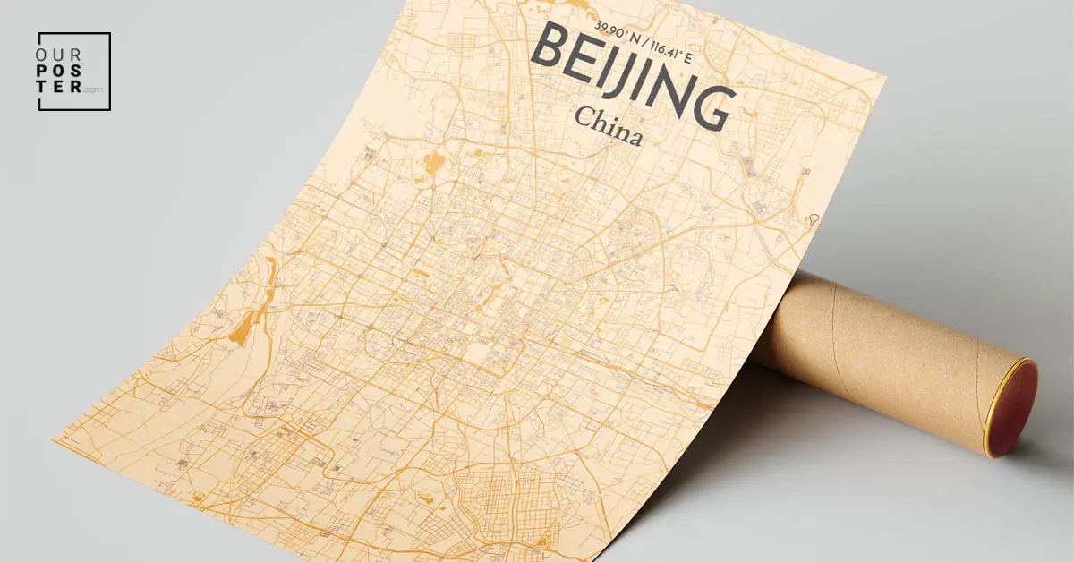 Beijing City Map, Art Print, Wall Decor - OurPoster.com