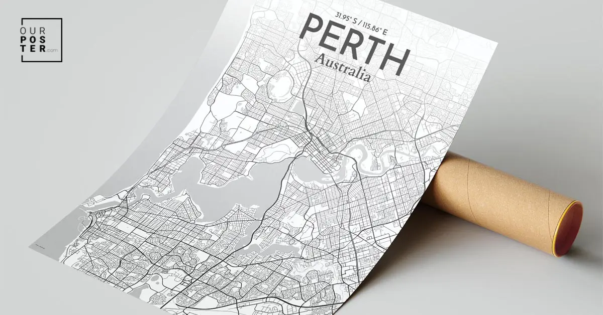Perth City Map, Art Print, Wall Decor - OurPoster.com