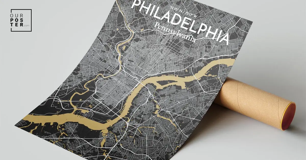 Philadelphia City Map, Art Print, Wall Decor - OurPoster.com