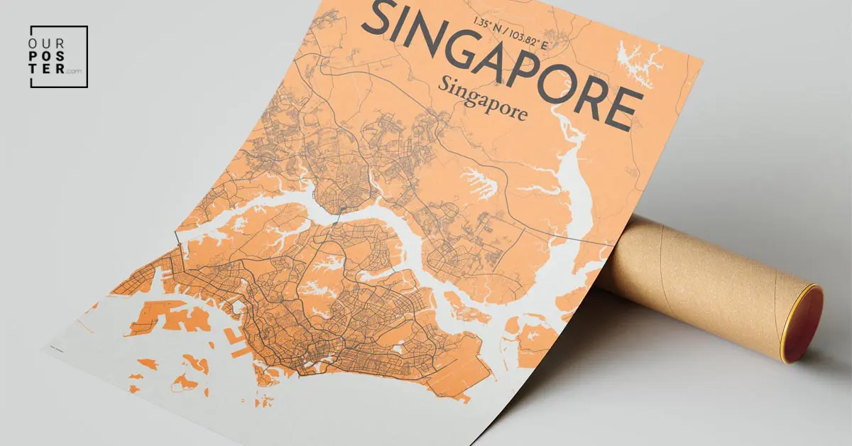 Singapore City Map, Art Print, Wall Decor - OurPoster.com