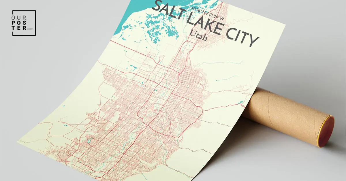 Salt Lake City City Map, Art Print, Wall Decor - OurPoster.com