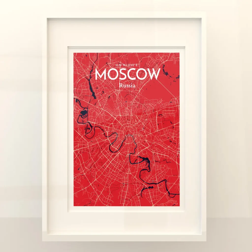 Moscow City Map, Art Print, Wall Decor - OurPoster.com