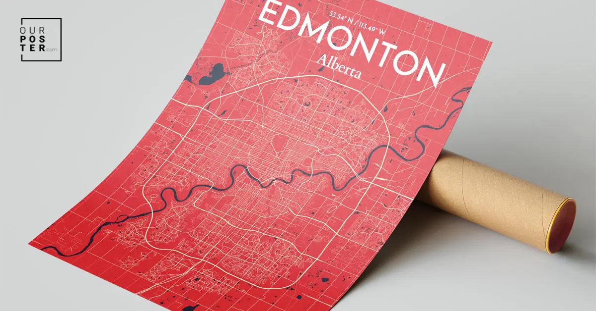 Edmonton City Map, Art Print, Wall Decor - OurPoster.com