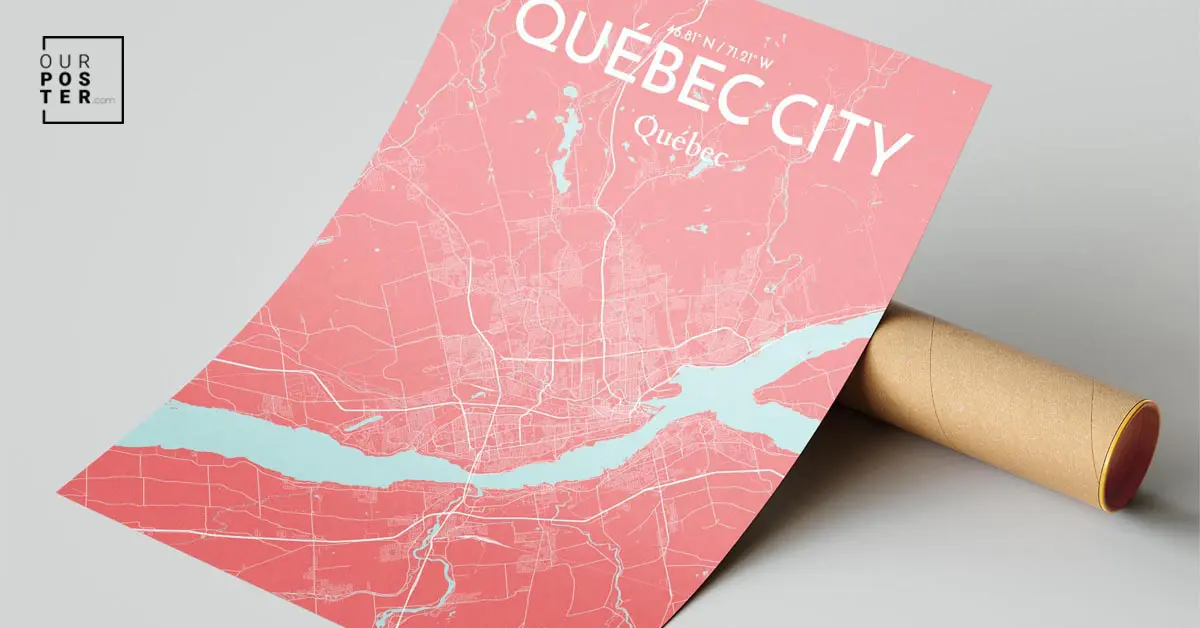 Quebec City City Map, Art Print, Wall Decor - OurPoster.com