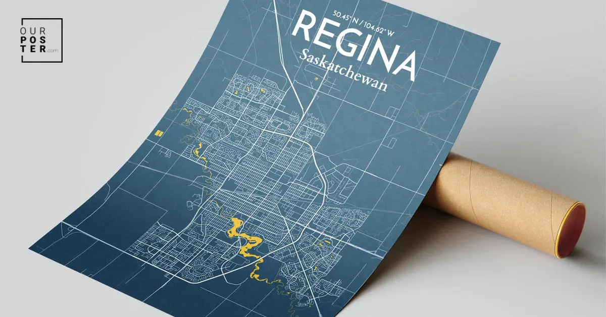 Regina City Map, Art Print, Wall Decor - OurPoster.com