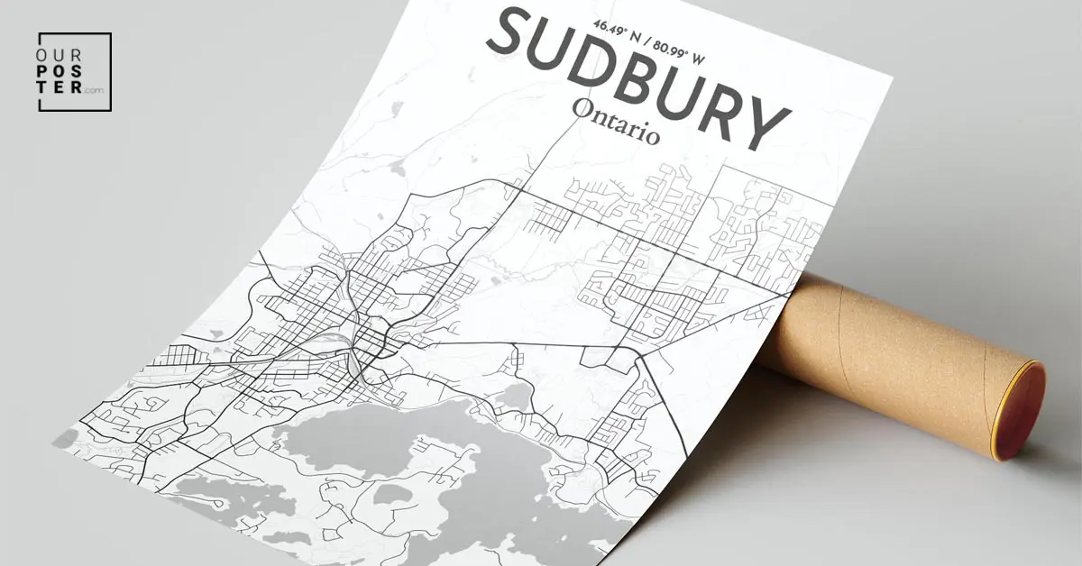 Sudbury City Map, Art Print, Wall Decor - OurPoster.com