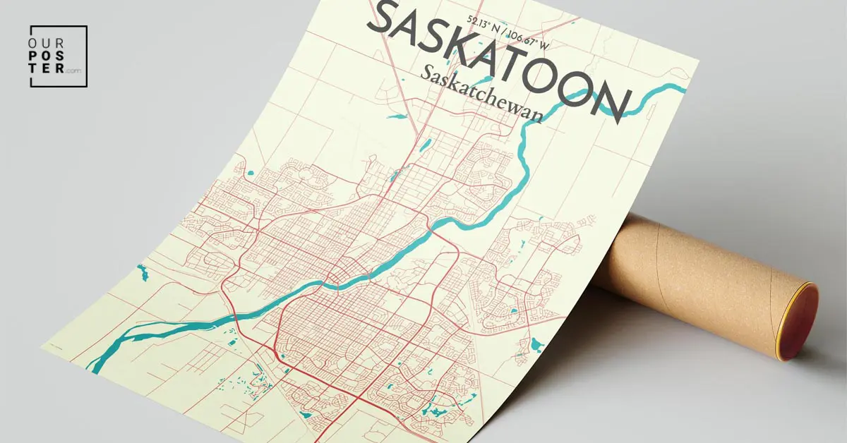 Saskatoon City Map, Art Print, Wall Decor - OurPoster.com