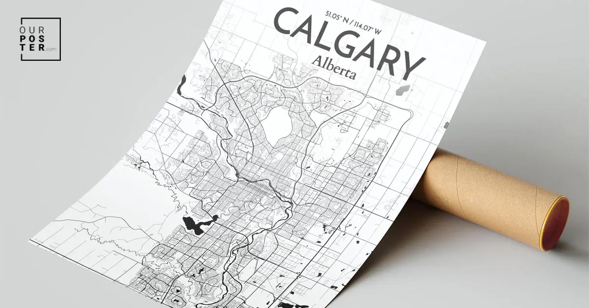 Calgary City Map, Art Print, Wall Decor - OurPoster.com